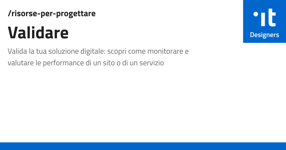 Validare - Designers Italia