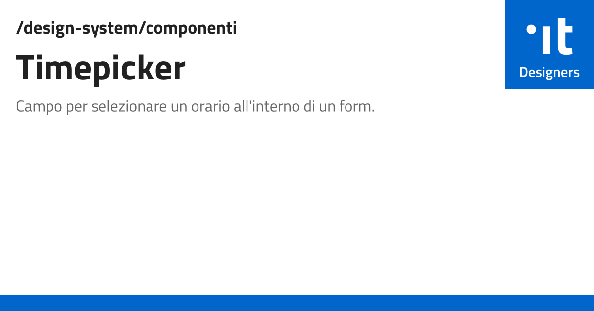 Timepicker - Designers Italia
