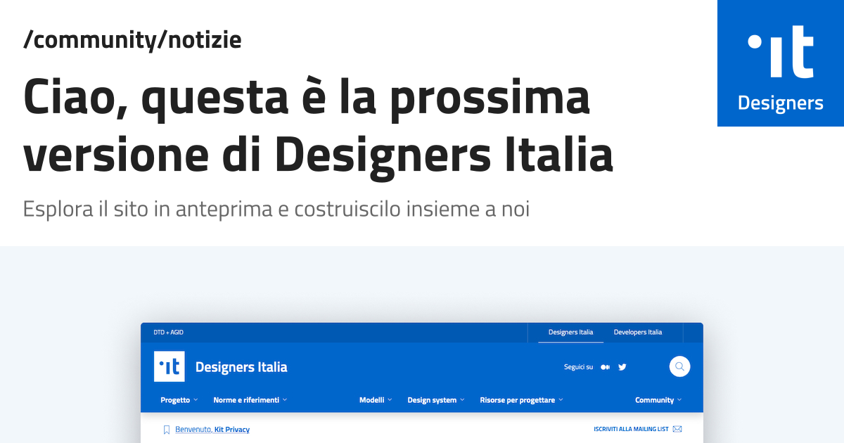 Ciao, questa è la prossima versione di Designers Italia - Designers Italia