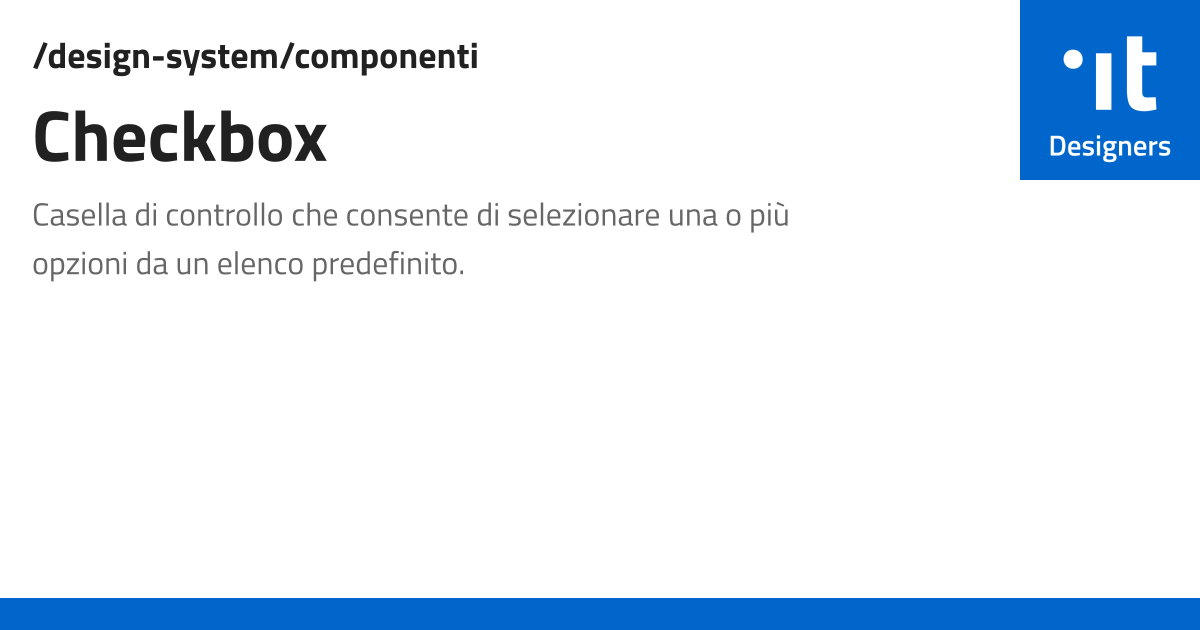 Checkbox - Designers Italia